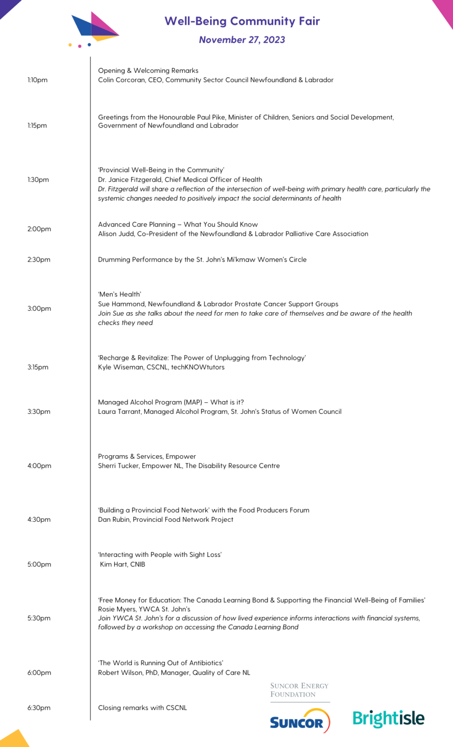 Well-Being Community Fair - CSCNL