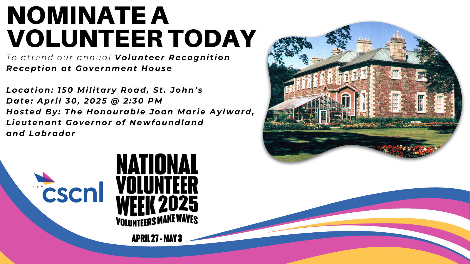 Volunteer Recognition Reception at Government House - CSCNL